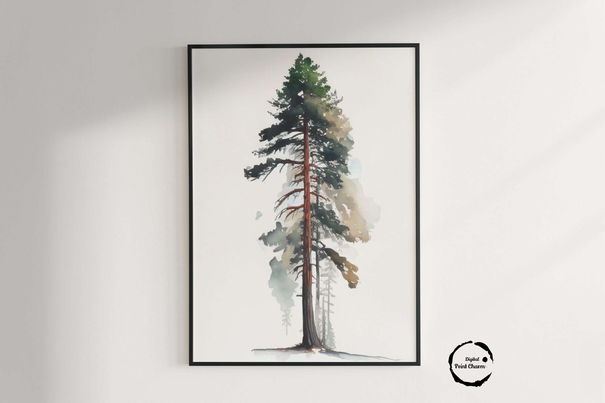 Sequoia Tree, Watercolor, Digital Printable Art Work, Digital Download ...