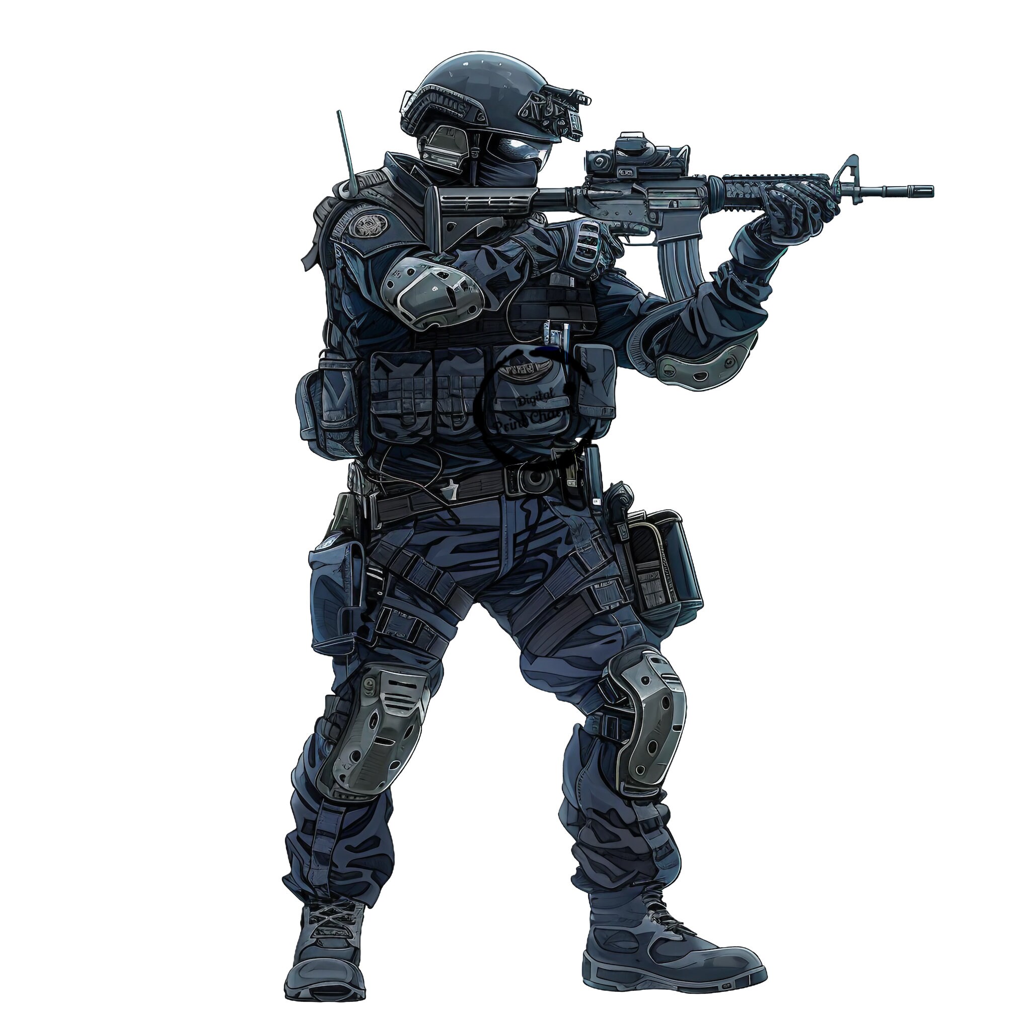 Elite SWAT Team Clipart Bundle 20 Realistic Tactical Police ...