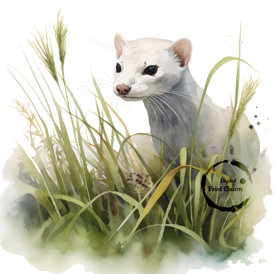 20 Weasel Watercolor Clipart Set Realistic & Detailed Animal Art ...