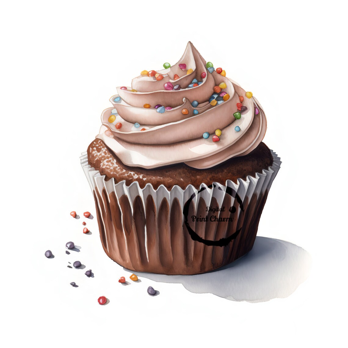 Delicious Cupcake Watercolor Clipart Set 20 Mouthwatering Dessert ...