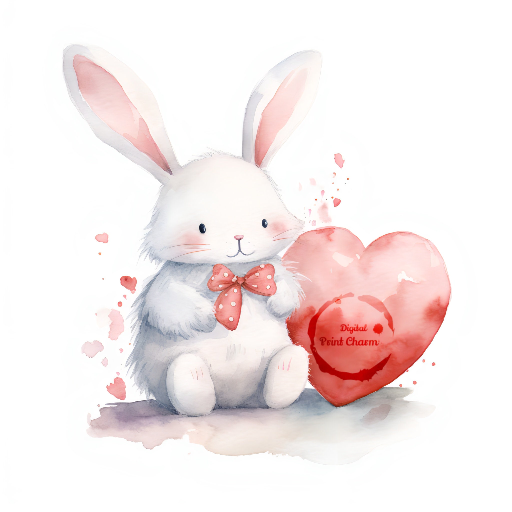 Valentine's Day Clipart Bundle 16 Cute Animal Designs Holding a Heart ...