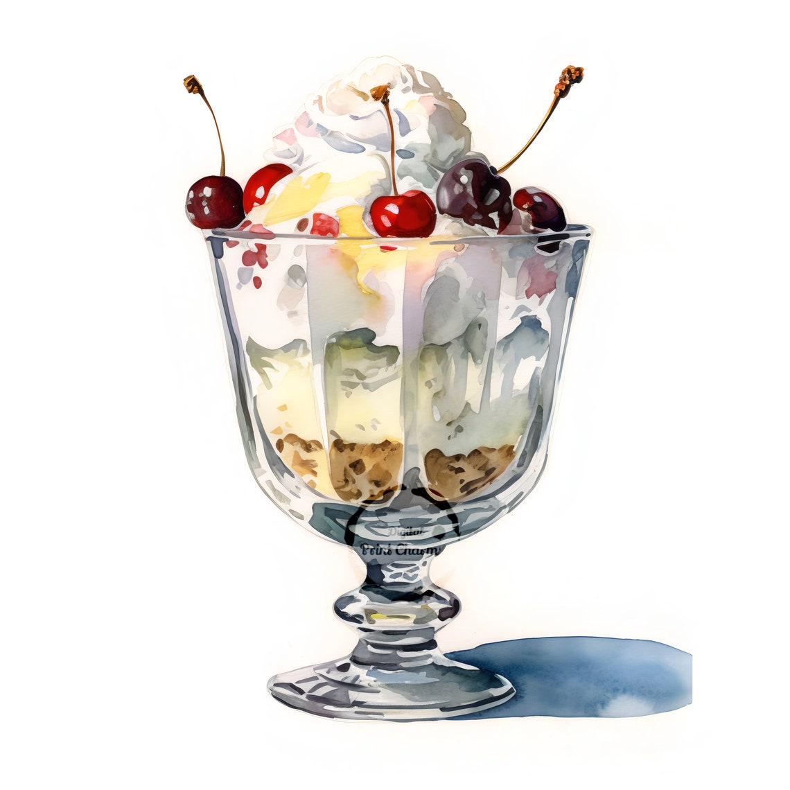 Sundae Ice Cream Watercolor Clipart Bundle 16 Whimsical - Etsy