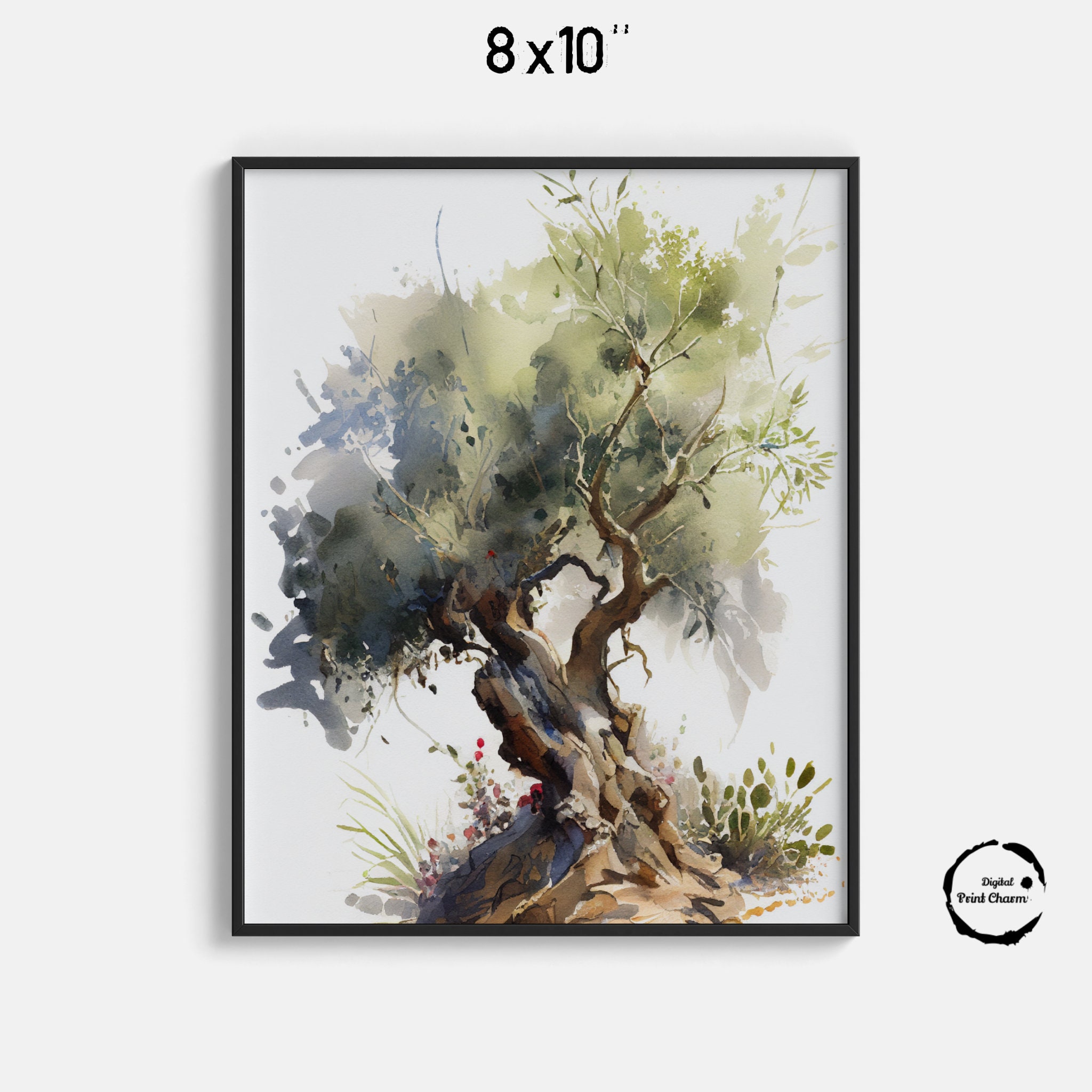 Watercolor Olive Tree Print Digital Download Wall Art Home Decor Nature ...