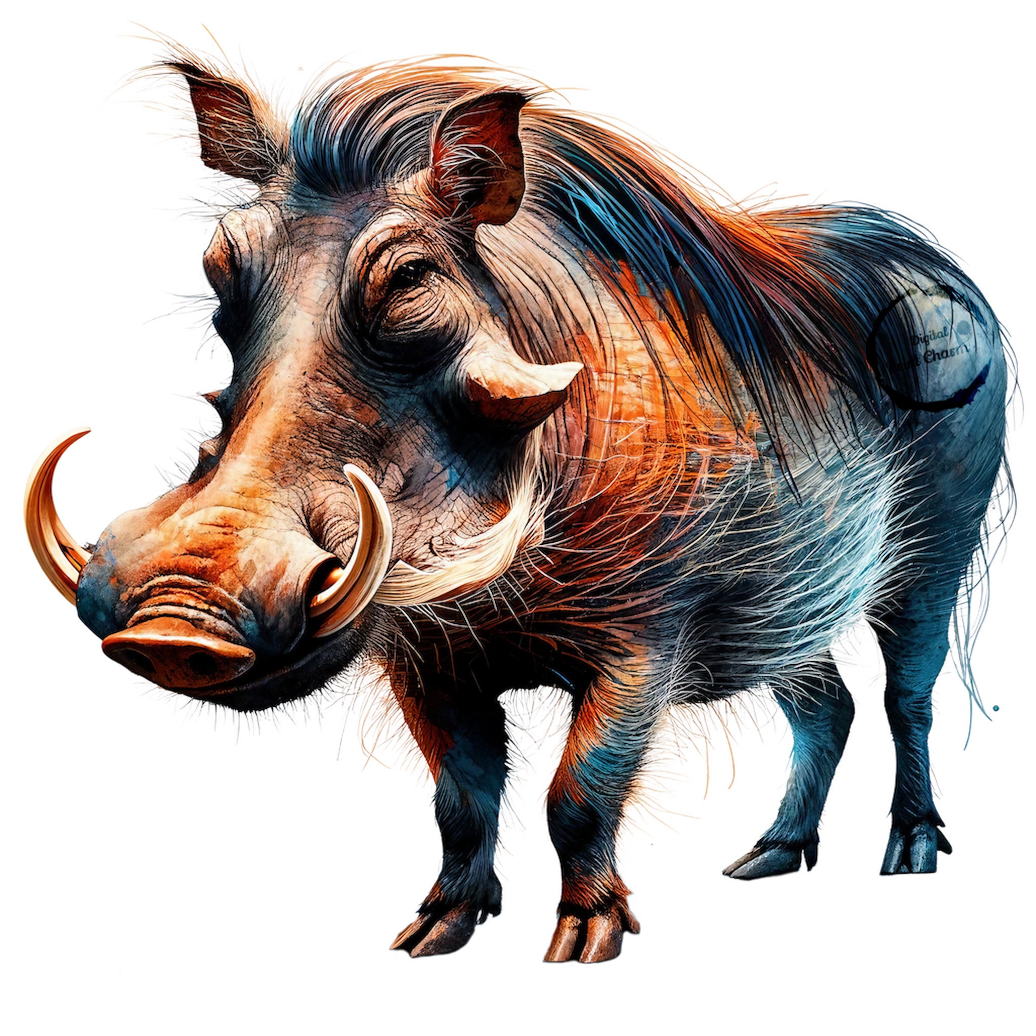 Realistic Warthog Clipart Bundle 16 Watercolor Illustrations Unique ...