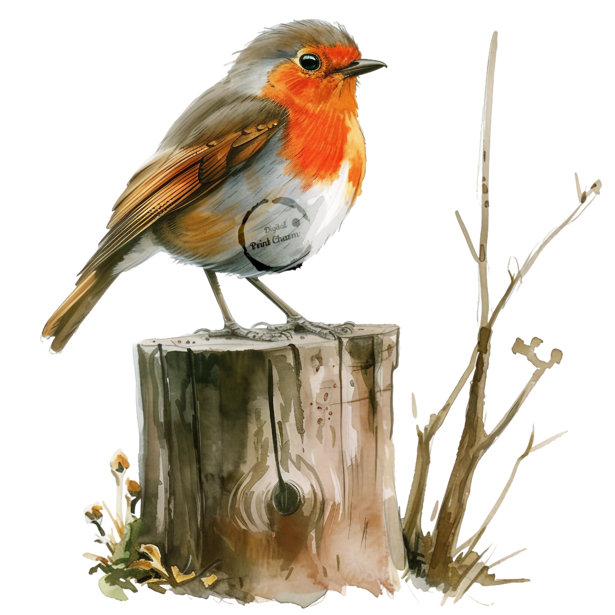Red Robin Clipart Bundle 16 Realistic Bird Illustrations Perfect for ...
