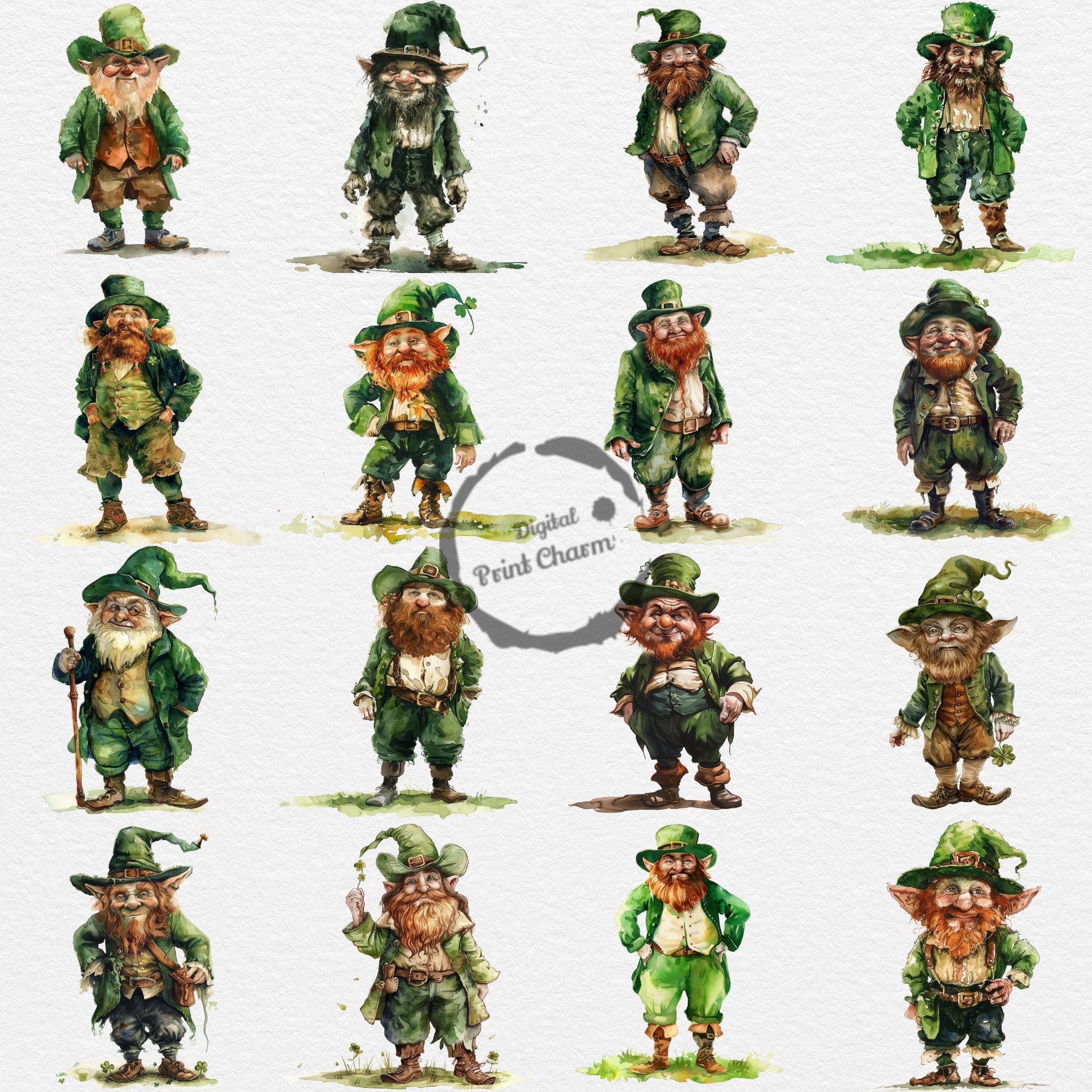 Realistic Leprechaun Clipart Bundle | 20 Detailed Irish Folklore ...