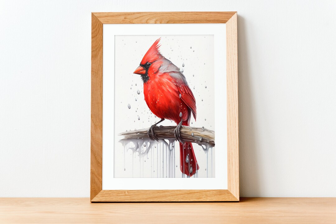 Cardinal, Watercolor, Digital Printable Art Work, Digital Download ...