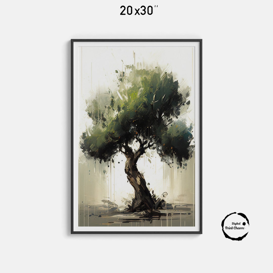 Timeless Olive Tree, Oil Painting Digital Print, Instant Download ...