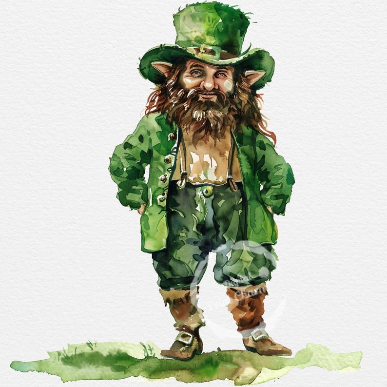 Realistic Leprechaun Clipart Bundle | 20 Detailed Irish Folklore ...