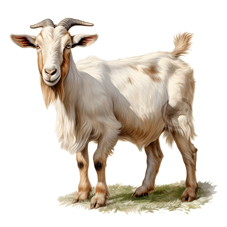 Goat Clipart Bundle Realistic Watercolor Style 12 Digital Goat Prints ...