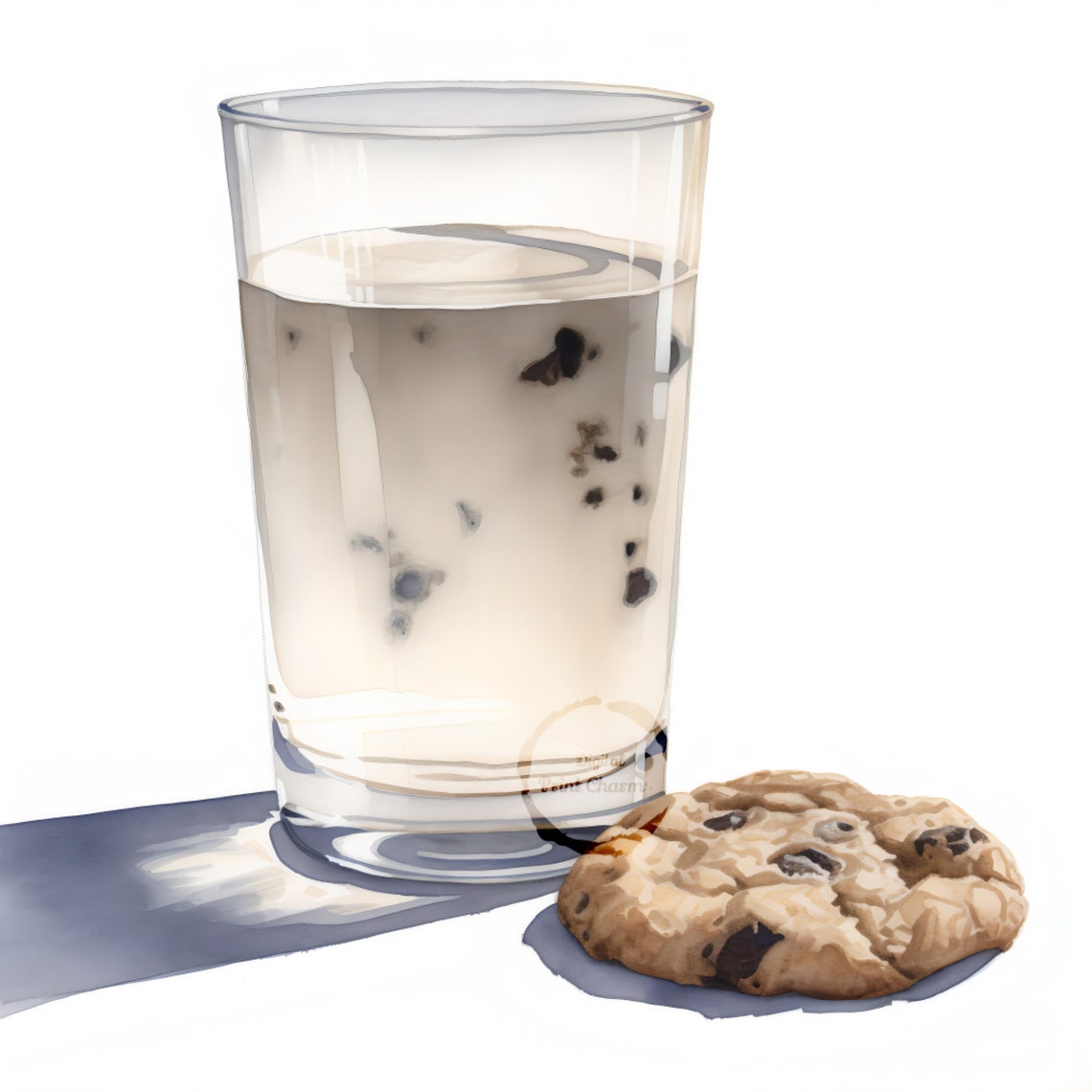 Watercolor Chocolate Chip Cookie Clipart Set 16 Delicious Dessert ...