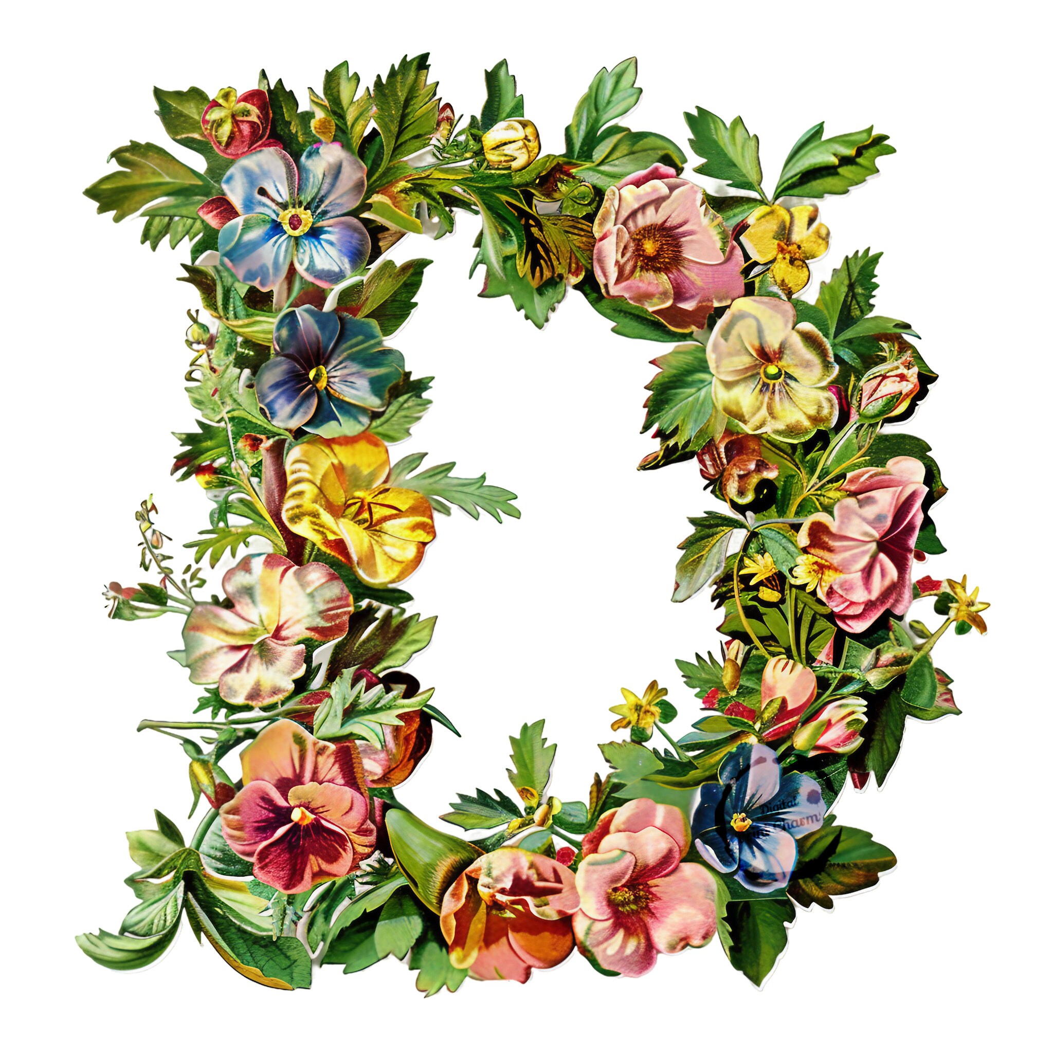Floral Alphabet & Numbers Clipart Bundle | Spring Flowers Themed ...