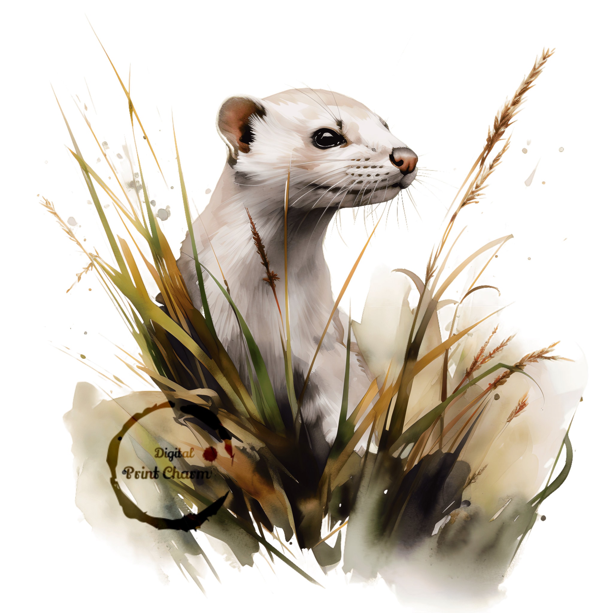 20 Weasel Watercolor Clipart Set | Realistic & Detailed Animal Art ...