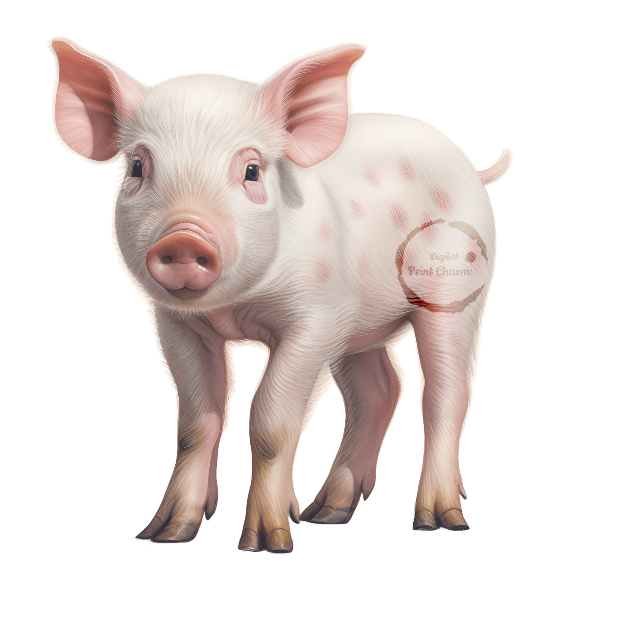 16 Pig Clipart Digital Prints Realistic Watercolor Art Perfect for ...