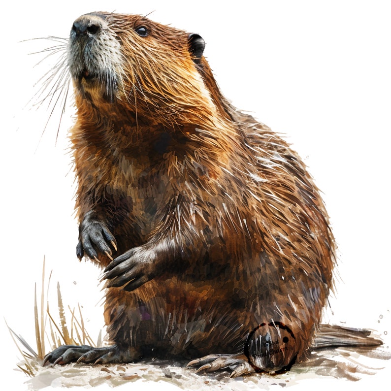 Wildlife Beaver Clipart Bundle 16 Realistic Beaver Illustrations Nature ...