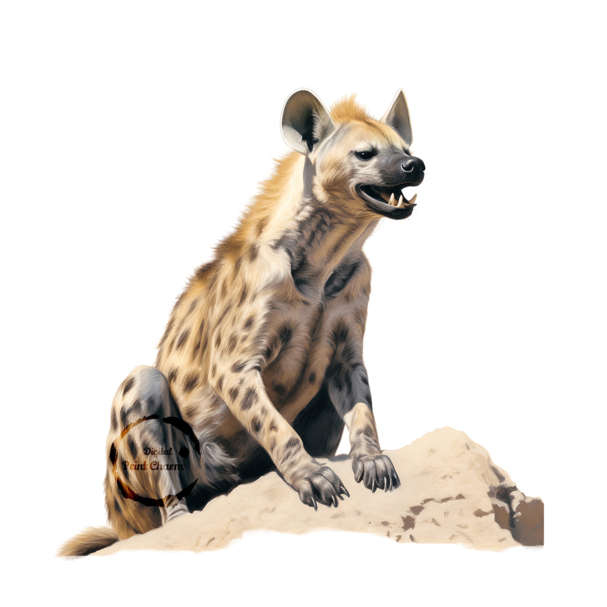 20 Hyena Clipart Digital Prints Realistic Watercolor Art Perfect for ...