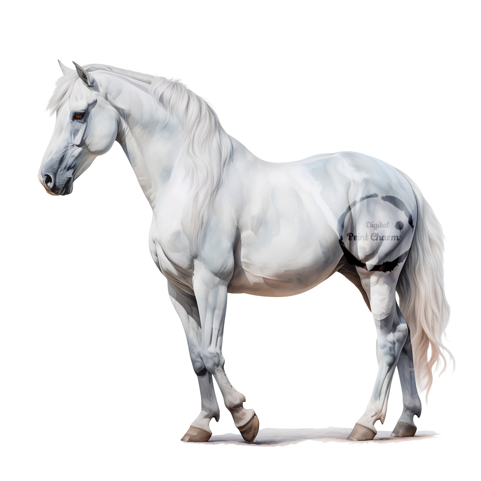 White Horse Watercolor Bundle 20 Majestic Clipart Digital Prints ...