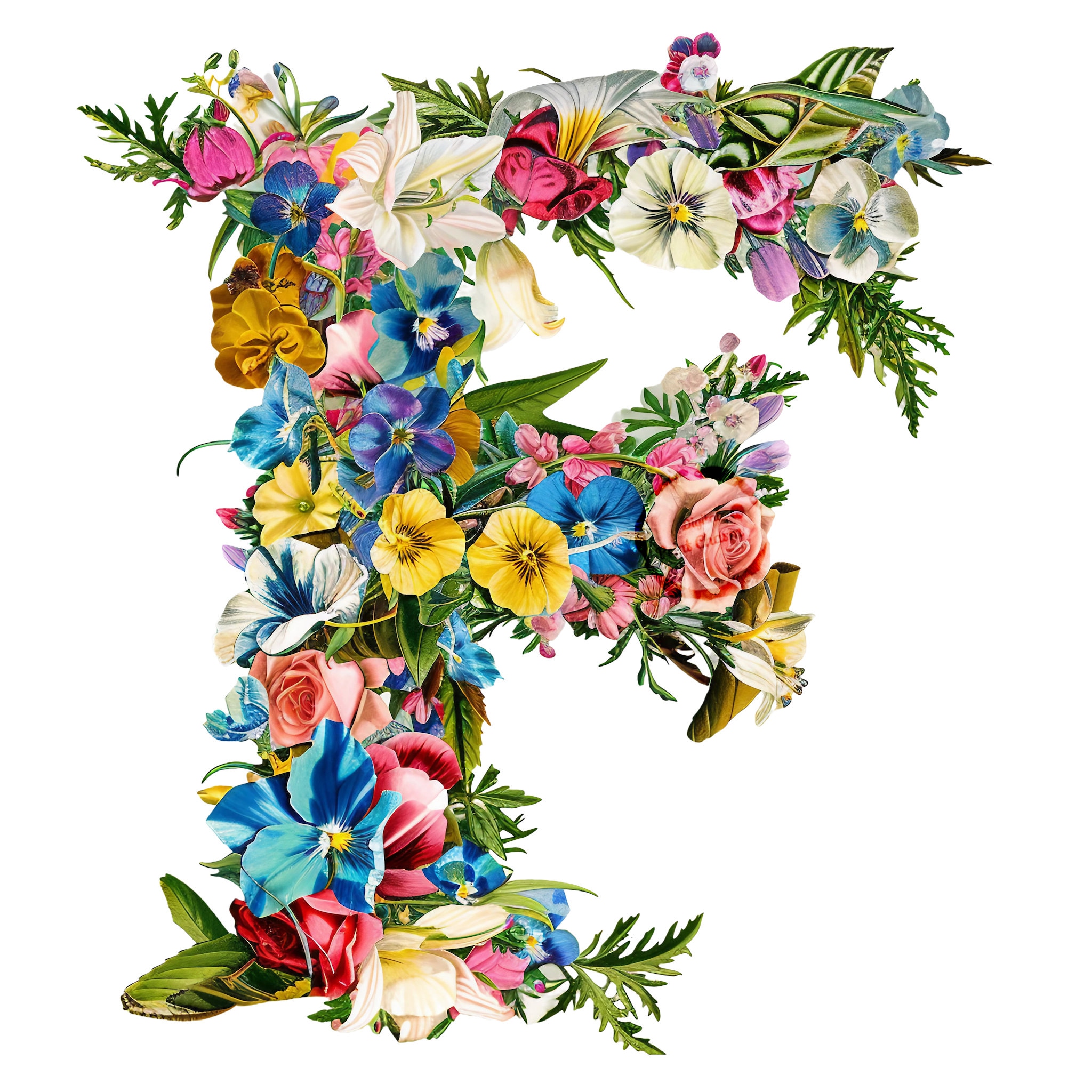 Floral Alphabet & Numbers Clipart Bundle Spring Flowers Themed Letters ...