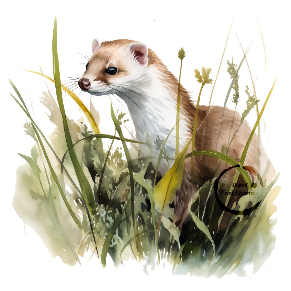 20 Weasel Watercolor Clipart Set Realistic & Detailed Animal Art ...