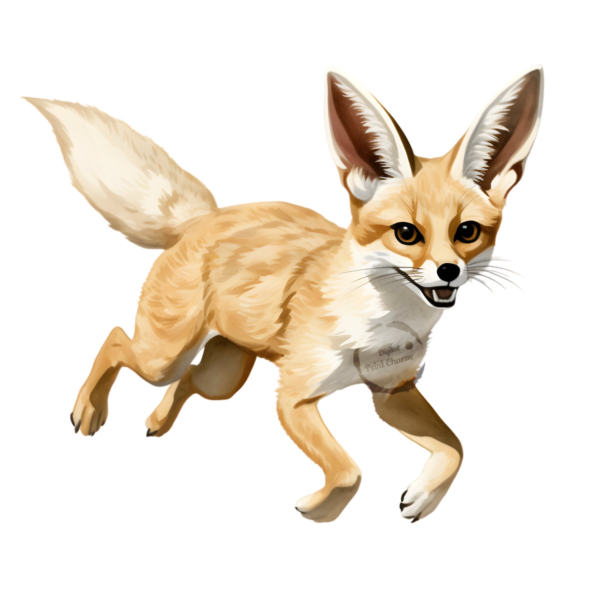 Charming Fennec Fox Watercolor Clipart Set 16 Realistic Desert Animal ...