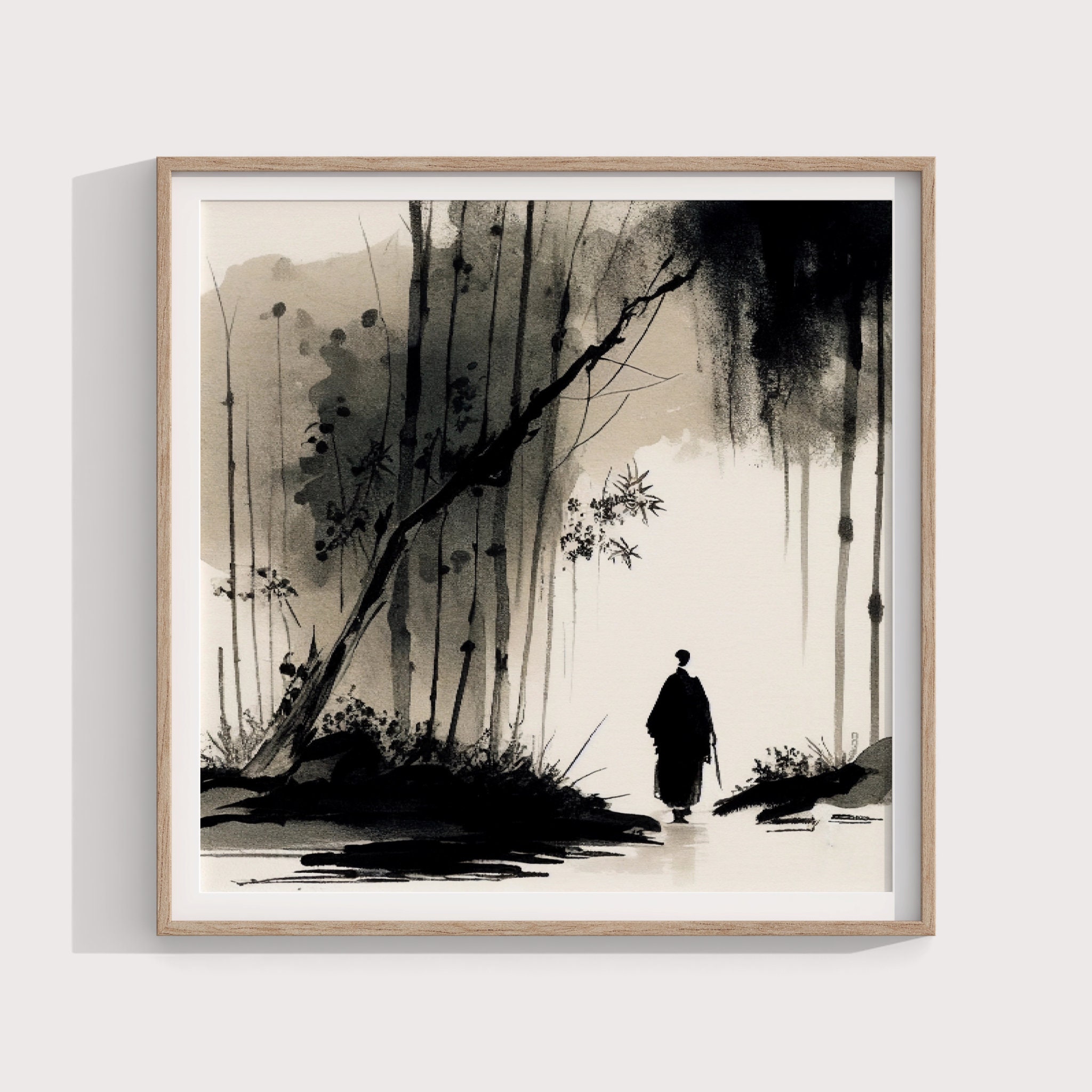 Korean Ink Art | Zen Bamboo Forest | Digital Download for Asian ...