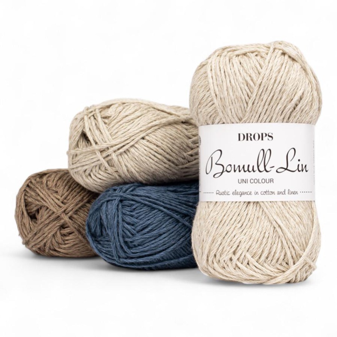 DROPS Bomull-lin Yarn: Cotton Linen Blend, Aran Worsted Weight - Etsy