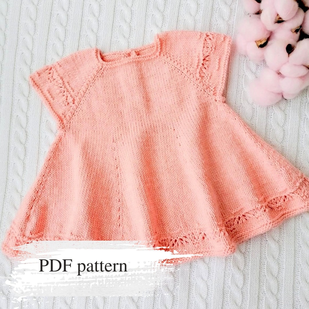 Baby Knitting Pattern- Baby Dress Pattern- Tunic Pattern- Easy Knit ...