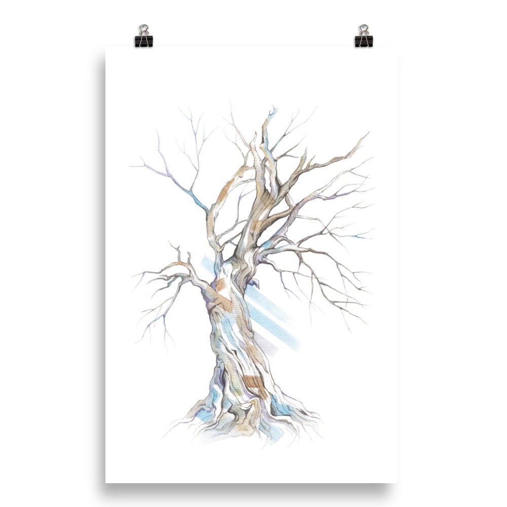 Abstract Tree Art Print Oak Tree Watercolor Painting Abstract Floral ...