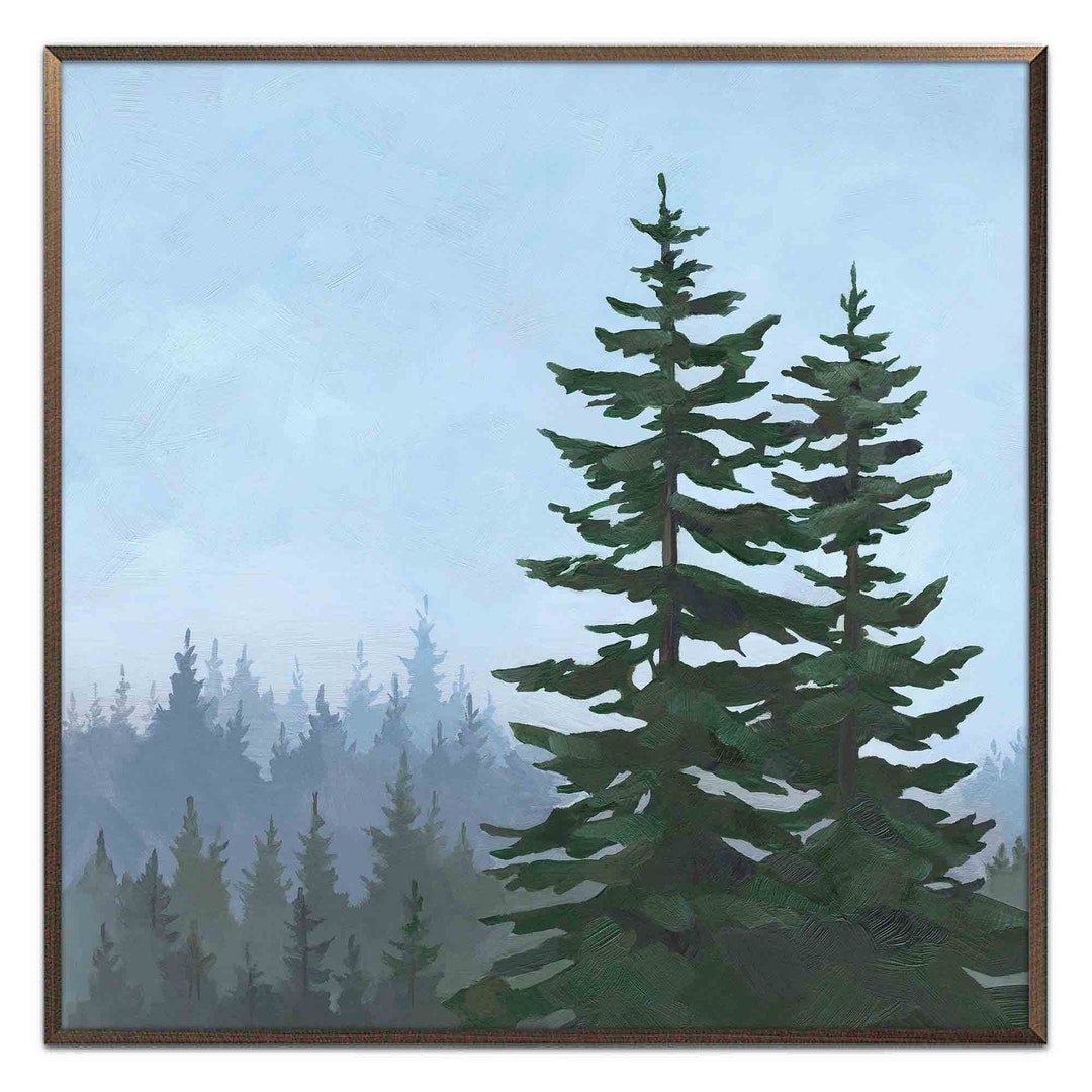 Pine Trees Painting Evergreen Tree Art Print Spruce Oil Painting Nevada ...