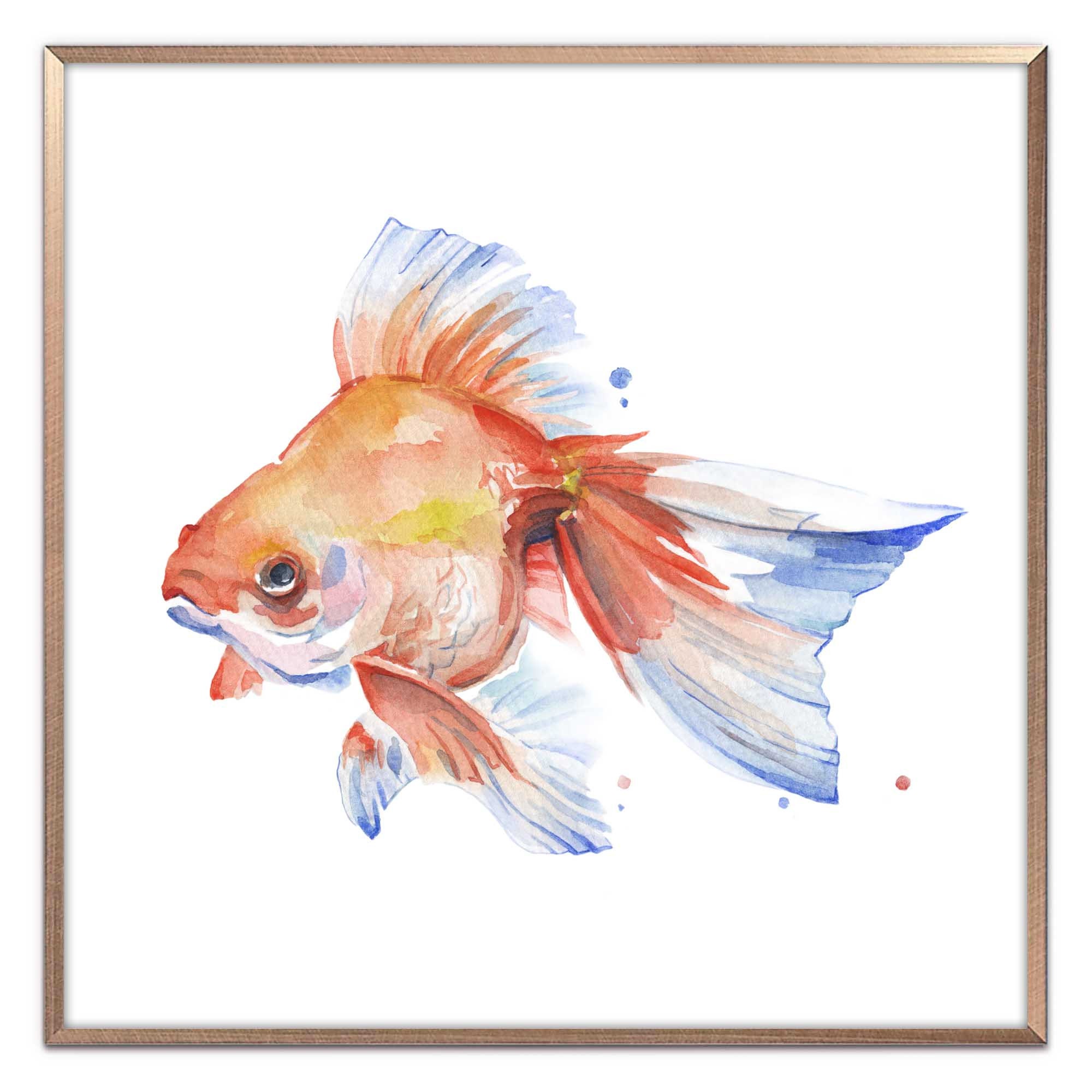 Goldfish Art Print Fish Watercolor Painting Kids Room Wall Art Loved ...