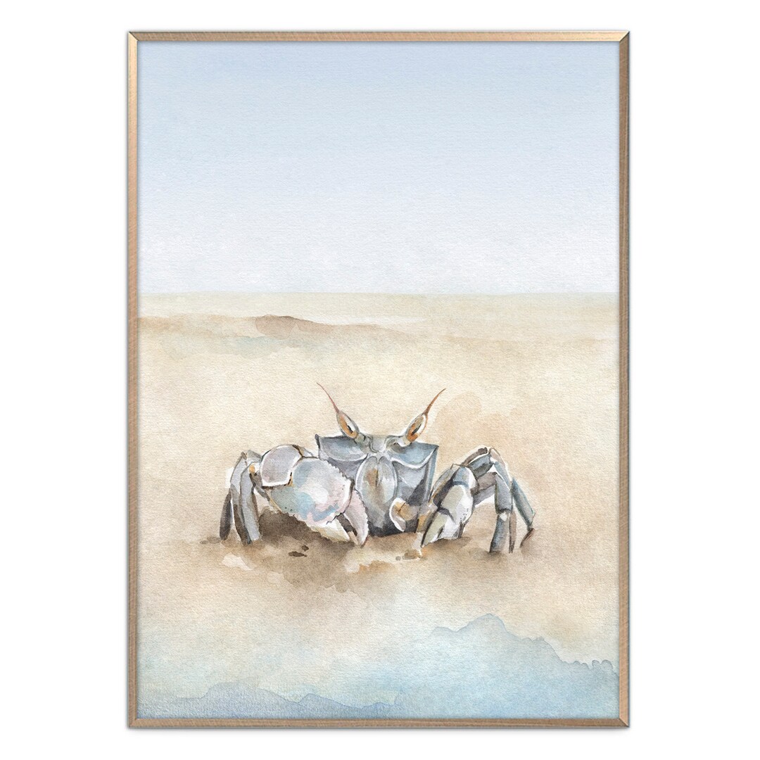 Crab Art Print Sea Animal Watercolor Painting Coastal Wall Art Crab ...