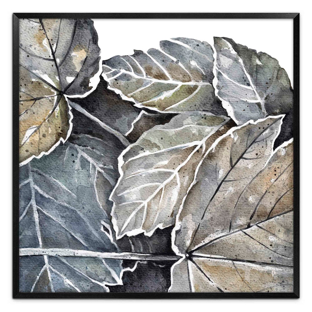 Leaves Art Print Abstract Floral Watercolor Painting Fall Leaves Art Botanical Wall Art Leaf ...