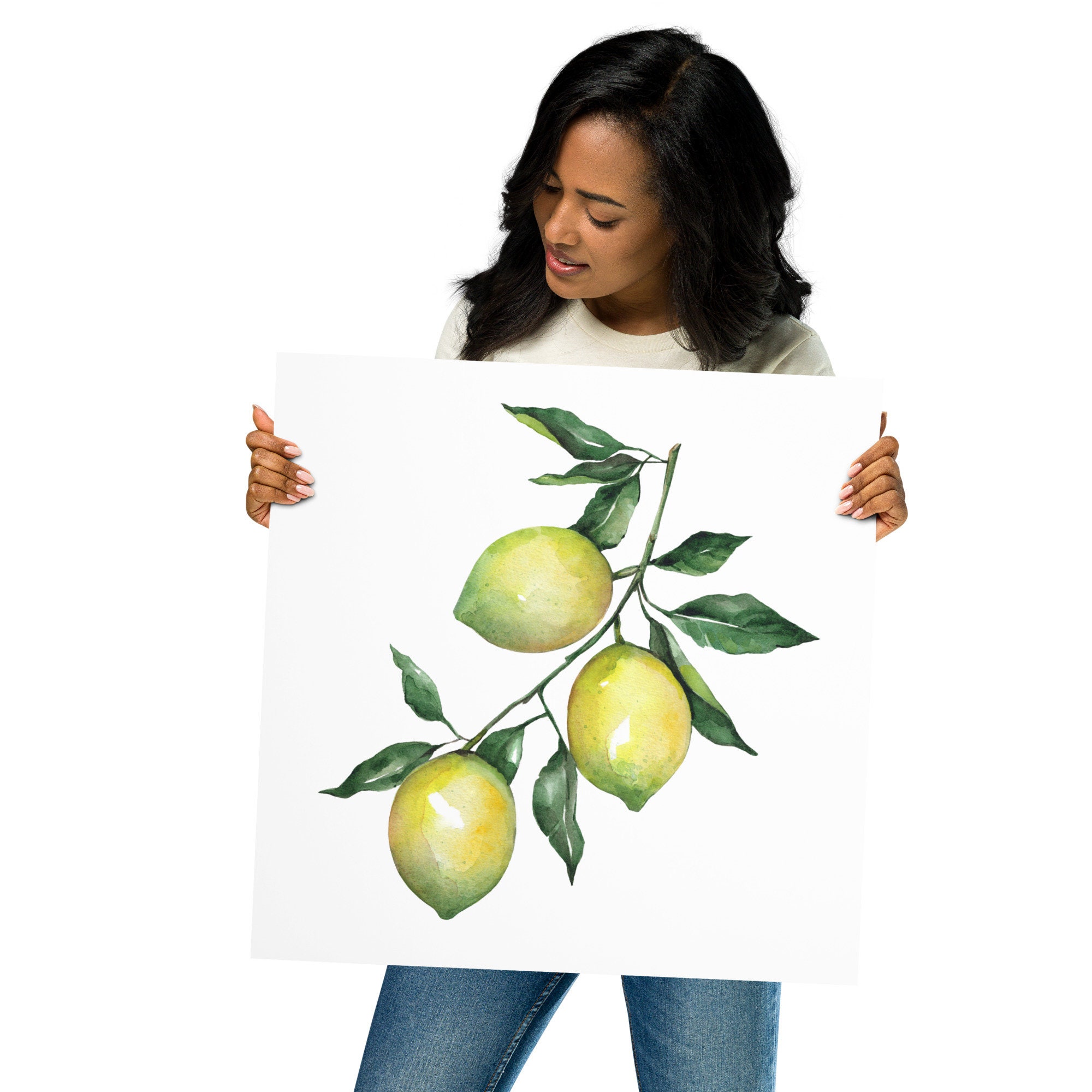 Lemon Art Print Fruit Watercolor Painting Vegan Food Wall Art Vintage ...