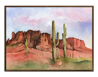 Arizona Desert, Watercolor Print - Etsy