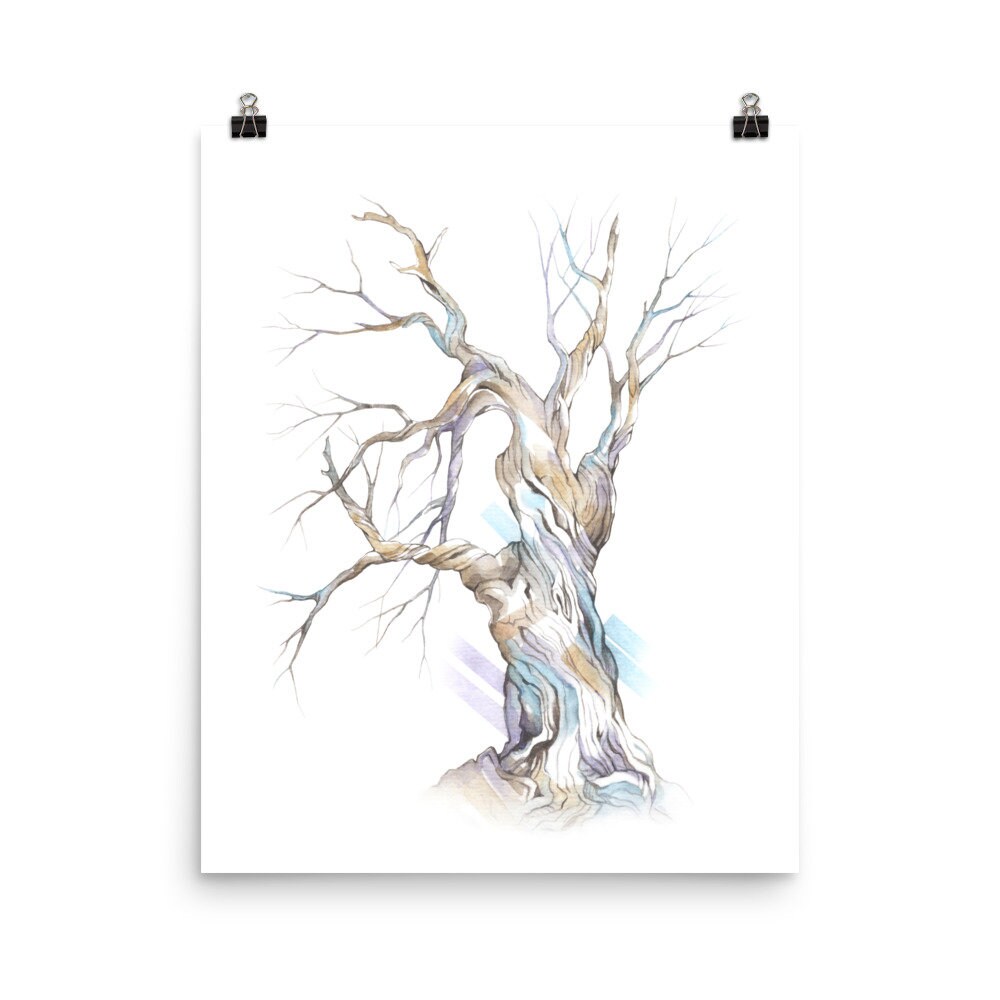 Oak Tree Art Print Abstract Tree Watercolor Painting Abstract - Etsy