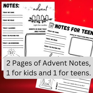 Advent/winter Sermon Note Pages for Kids - Etsy