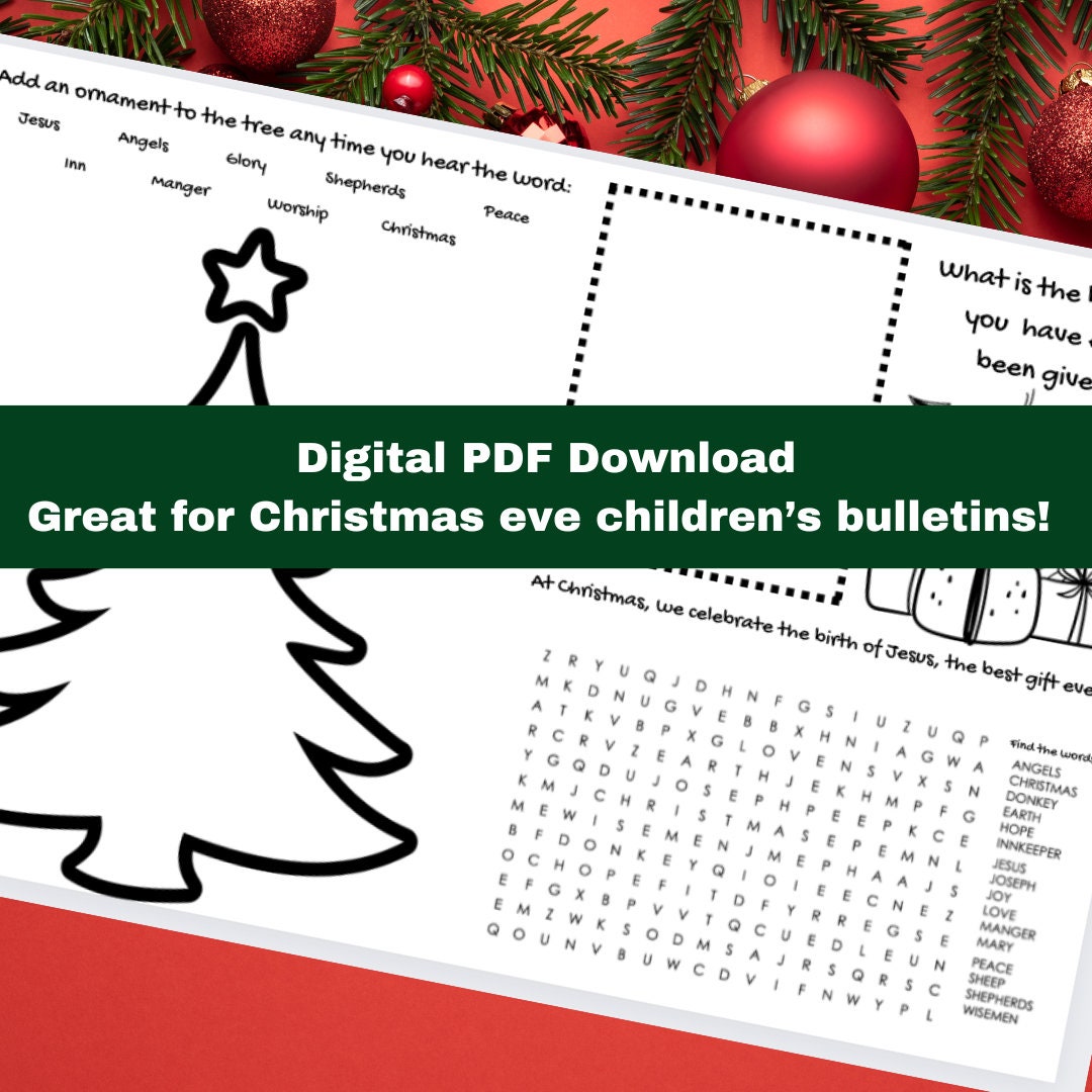 Christmas Eve Kids Bulletin - Etsy
