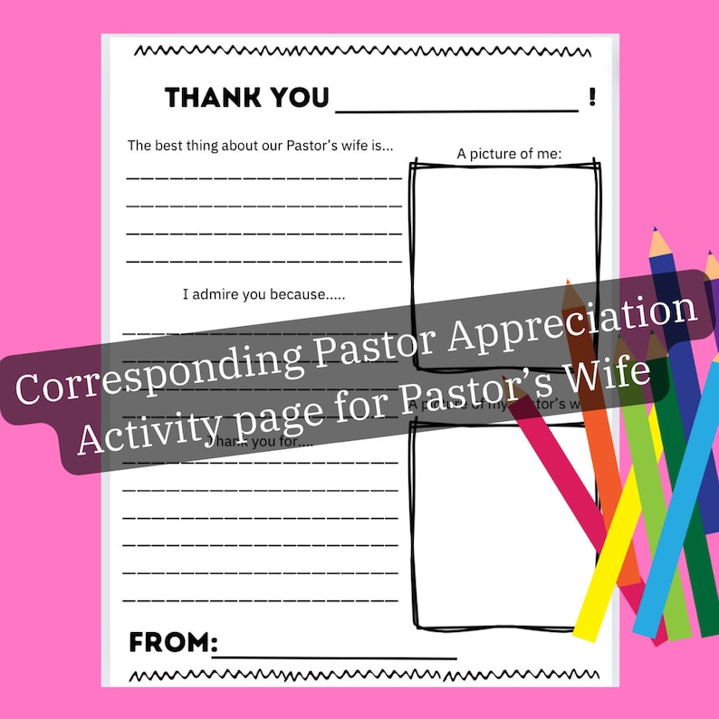 Pastor Appreciation Coloring Page for the Pastor's Wife - Etsy