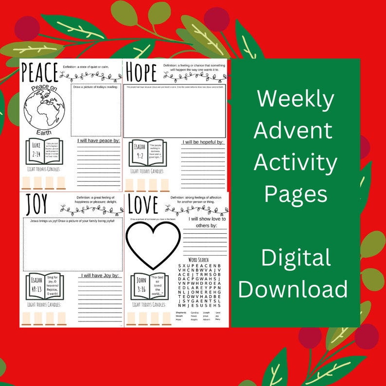 Children's Advent Activity Pages - Etsy