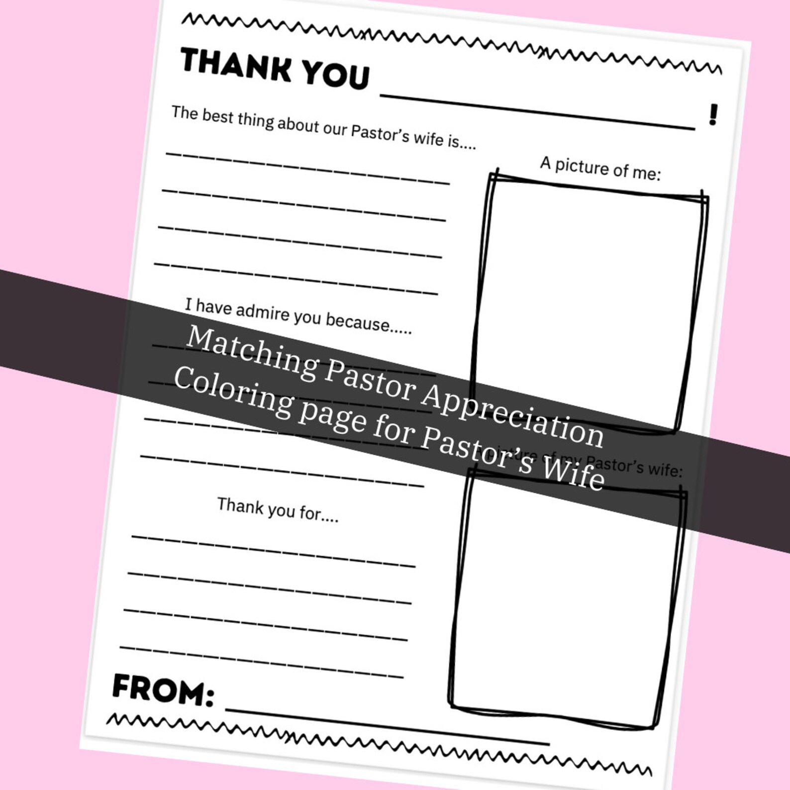 Pastor Appreciation Coloring Page for the Pastor's Wife - Etsy