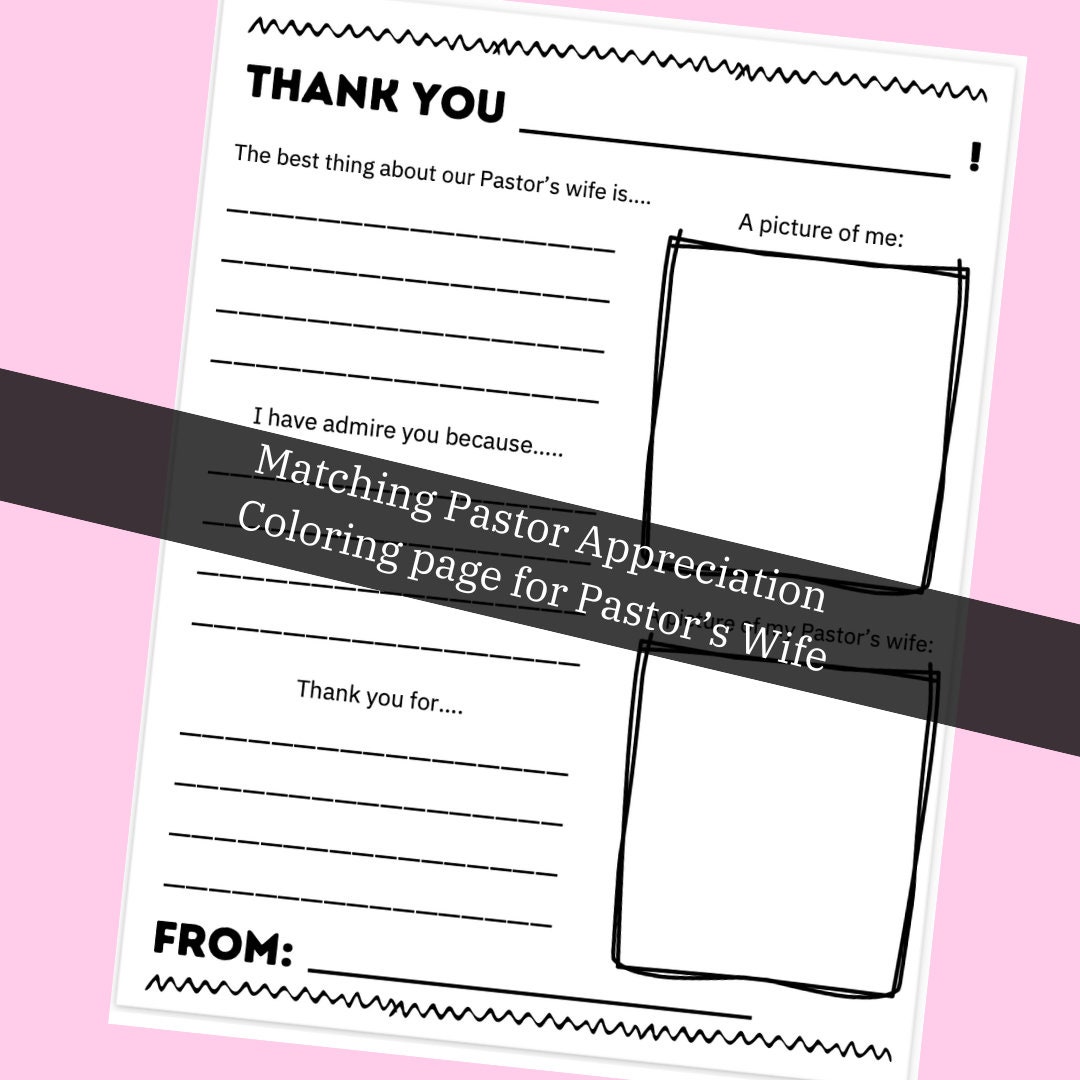 Pastor Appreciation Coloring Page for the Pastor's Wife - Etsy