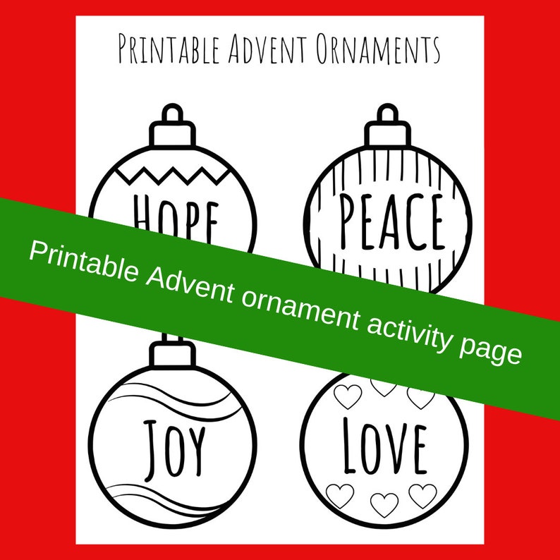 Advent Ornaments: Printable Activity Page for Kids - Etsy
