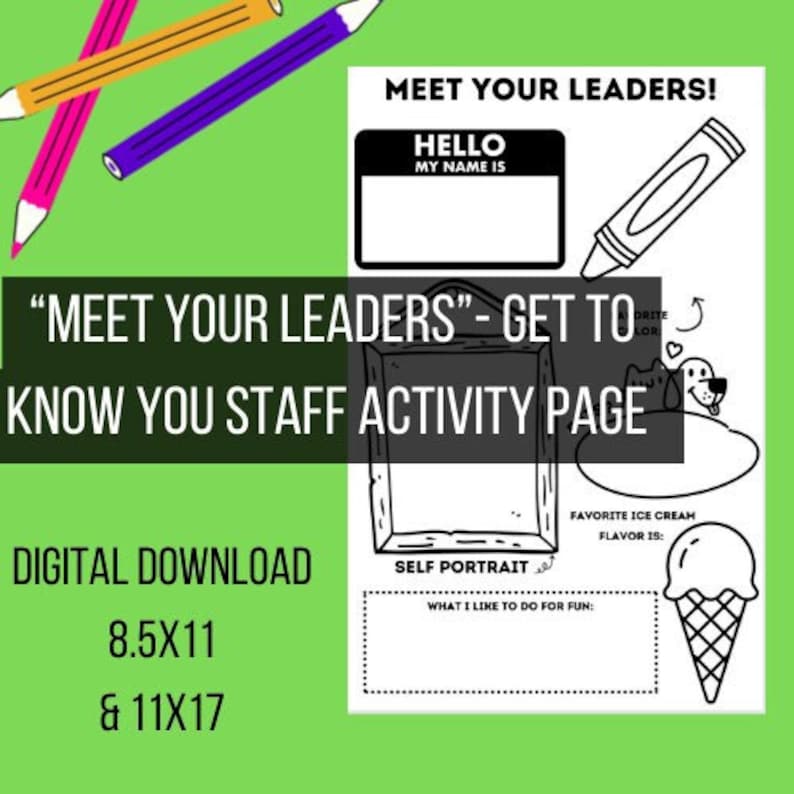 Meet Your Leaders- Get to Know You Activity - Etsy