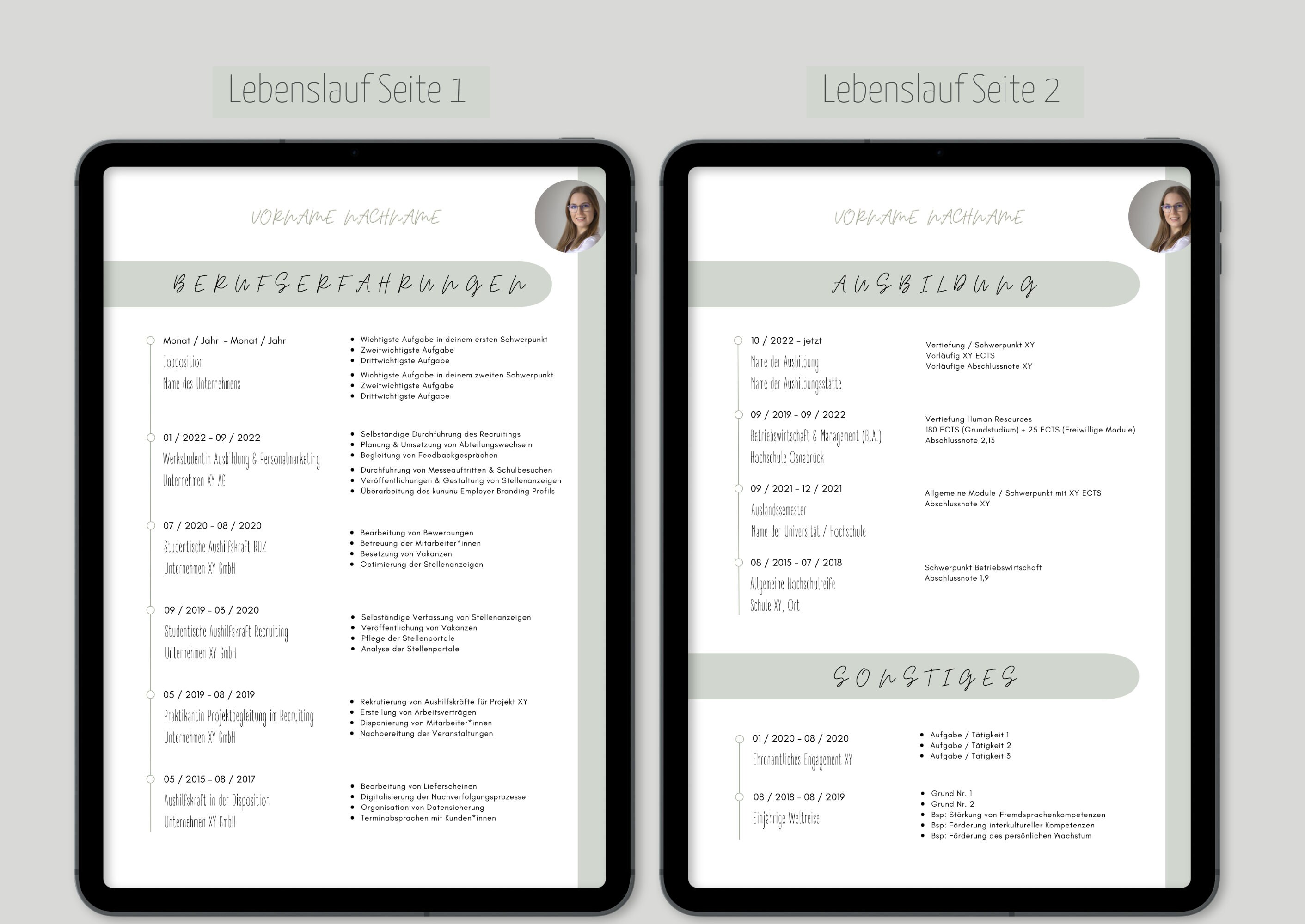 CV Template German CV Template Modern CV Application - Etsy