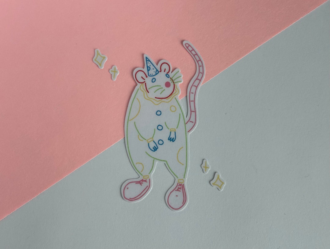 Rat Clown Stickers With Stars, Cute, Great for Phones, Laptops, Water ...