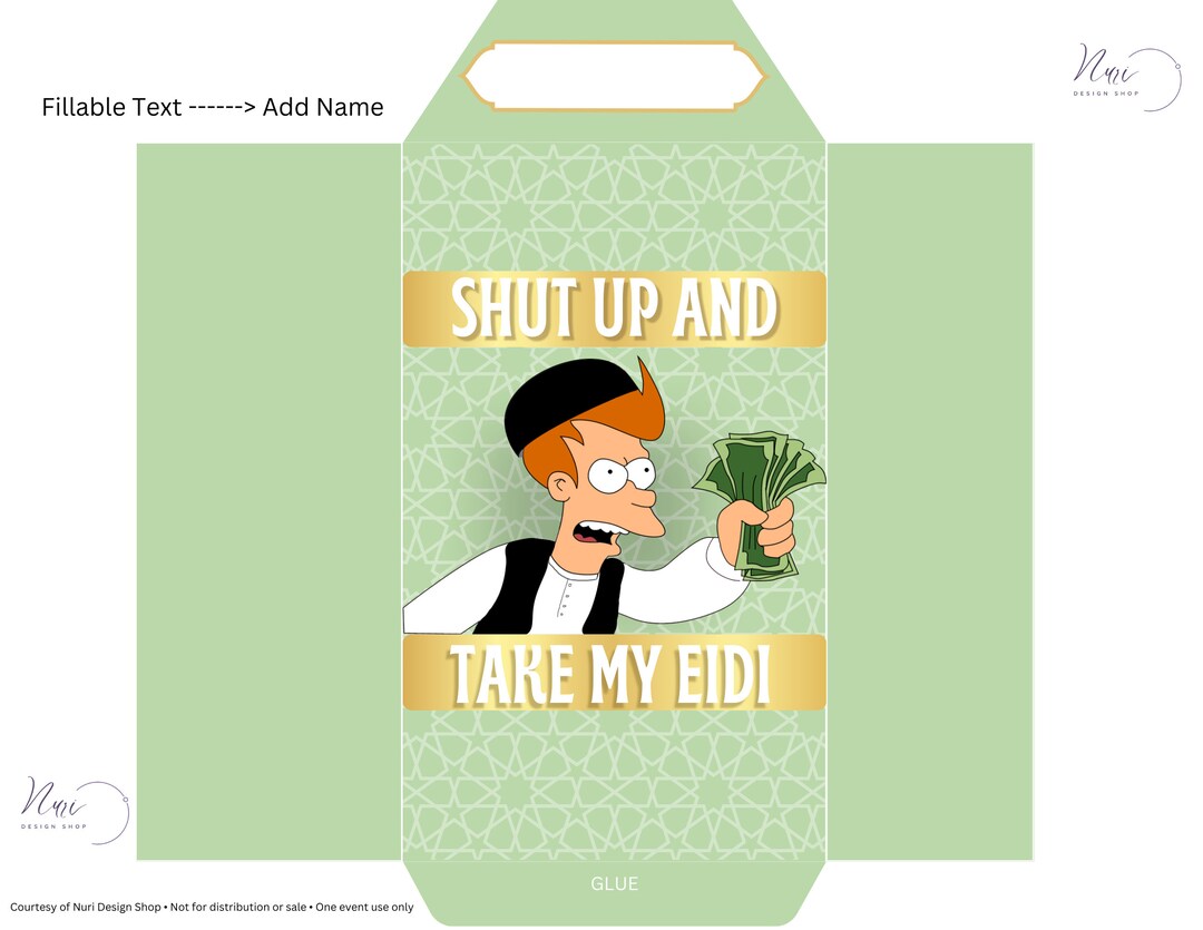DIGITAL DOWNLOAD Funny Eid Card, Eid Mubarak, Money Envelope, Eid Money ...