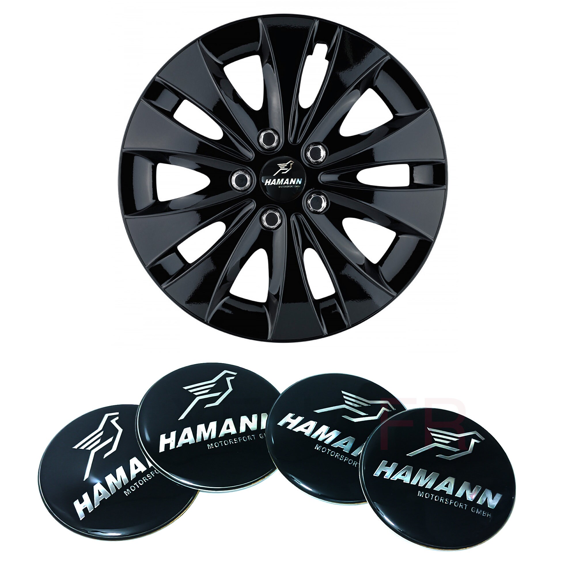4 Stickers for Hamann Hubcaps 65mm Black and Silver in Epoxy Resin - Etsy