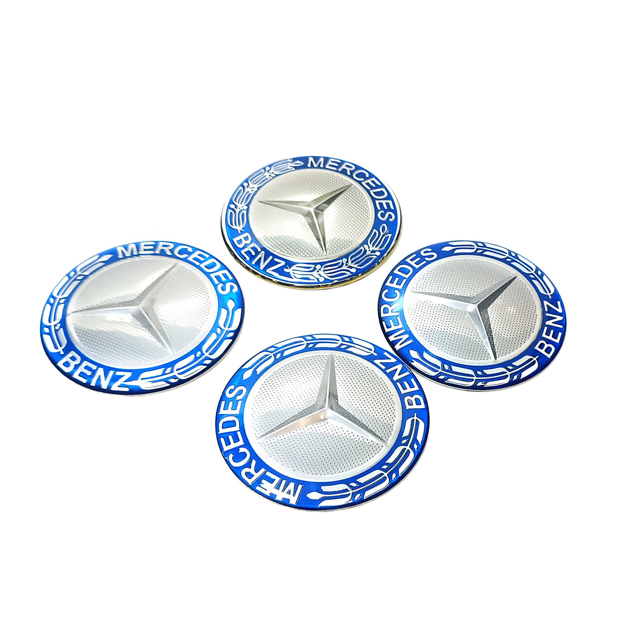4 Stickers for Mercedes Benz Hubcaps 65mm Blue Silver in Epoxy Resin - Etsy