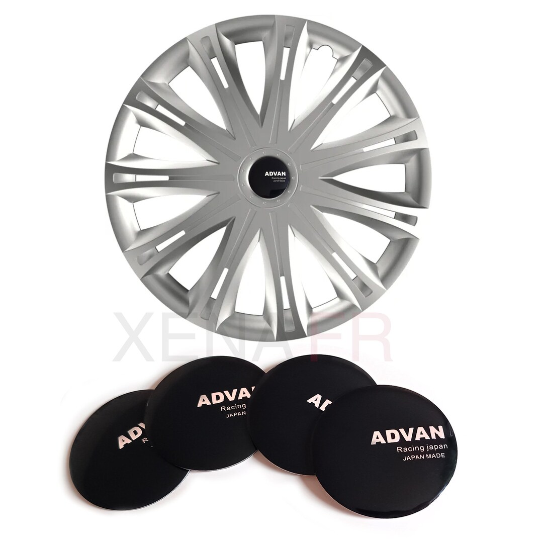 4 Stickers for Advan Racing Hubcaps 56mm Black Silver in Aluminum - Etsy