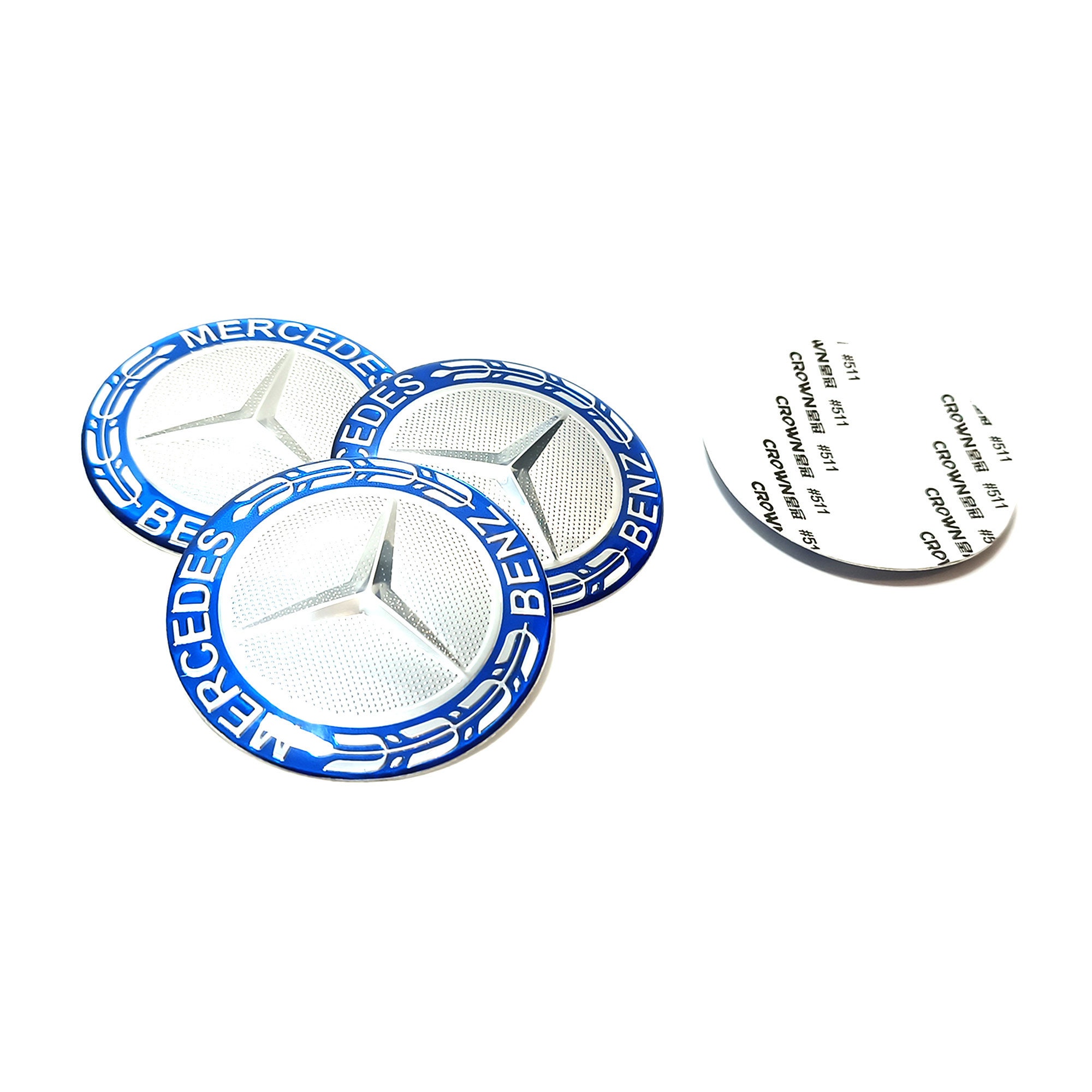 4 Stickers for Mercedes Benz Hubcaps 65mm Blue Silver in Epoxy Resin - Etsy